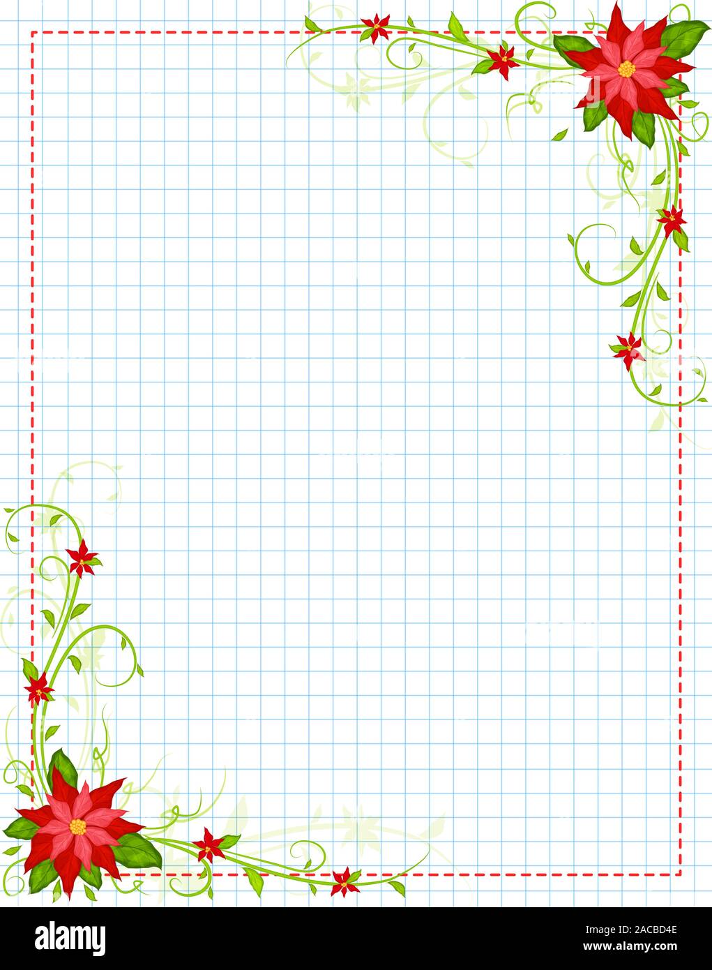 Red floral border vector Stock Vector Images - Alamy