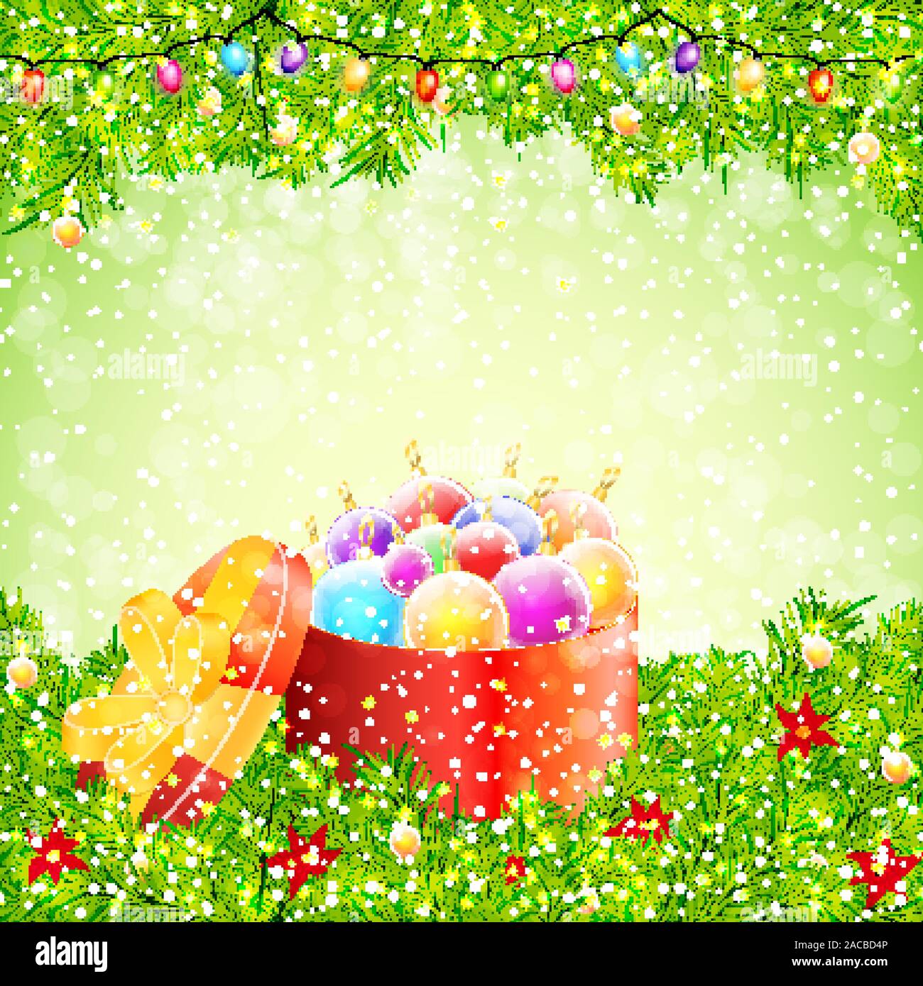 Gift box red branches Stock Vector Images - Alamy