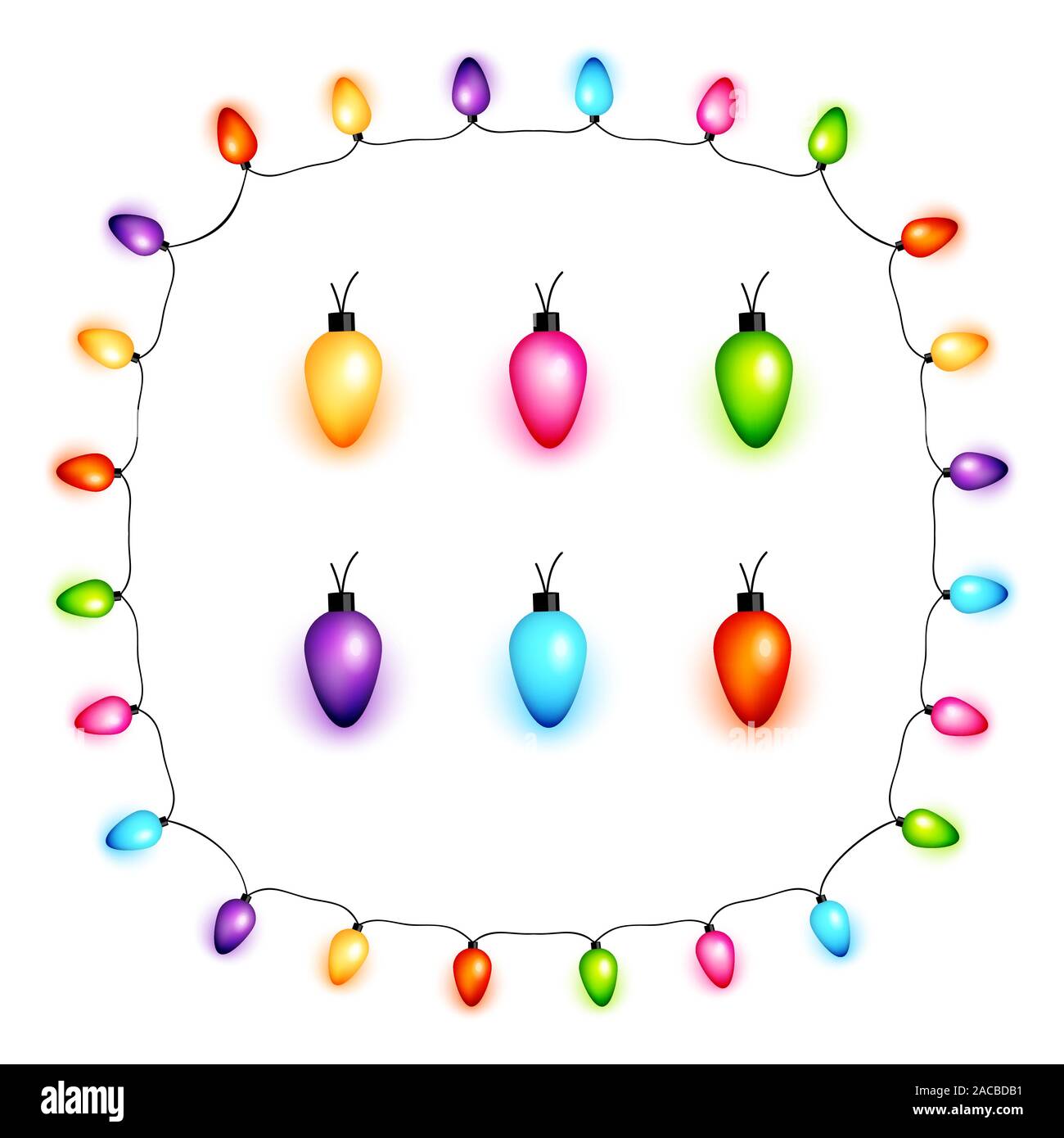 Xmas light bulbs frame Stock Vector Images - Alamy