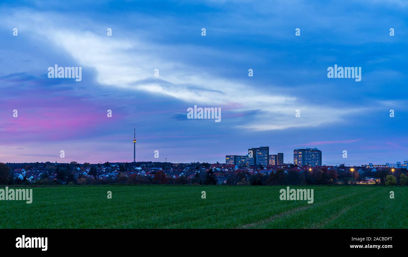 Germany, Famous landmark of stuttgart city skyline television tower in ...