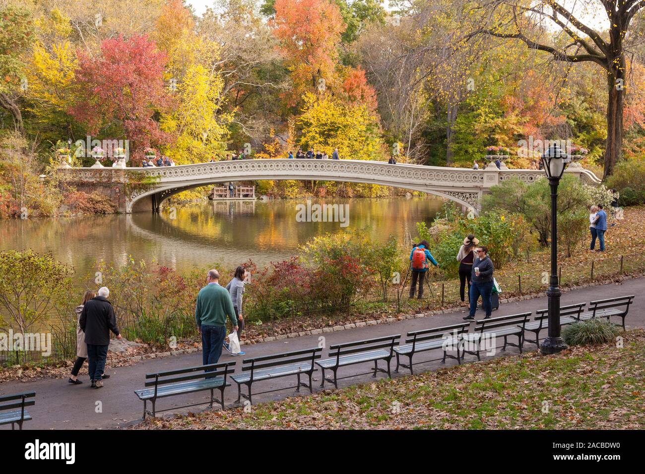 Bow Bridge in Fall, Central park, New York City, United States of ...