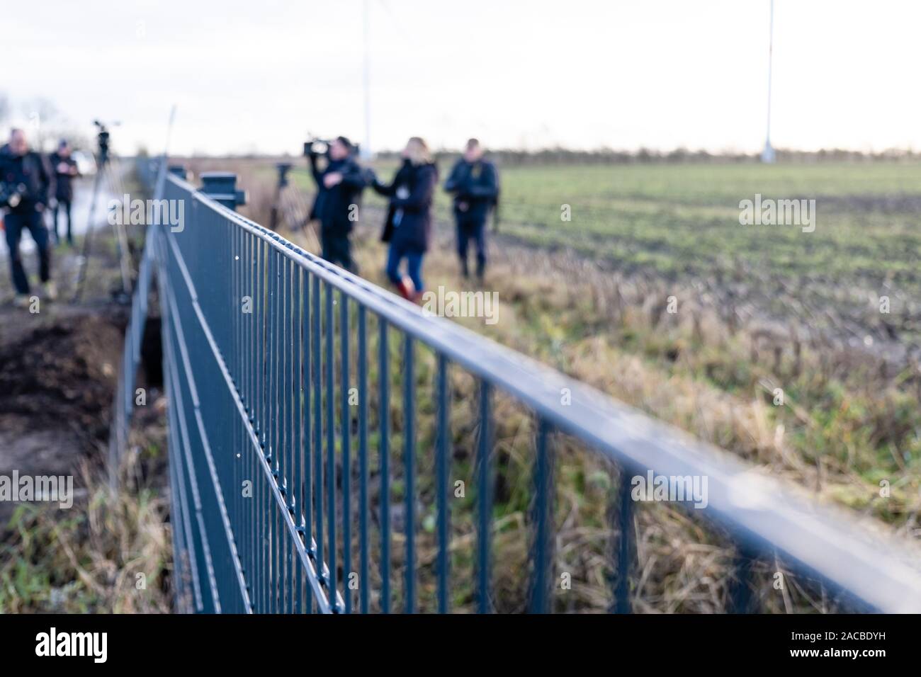 Tinglev, Denmark. 02nd Dec, 2019. TV teams film at the controversial ...