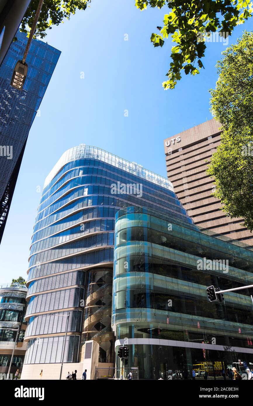 The glass encassed UTS Central Building has many unique design features ...