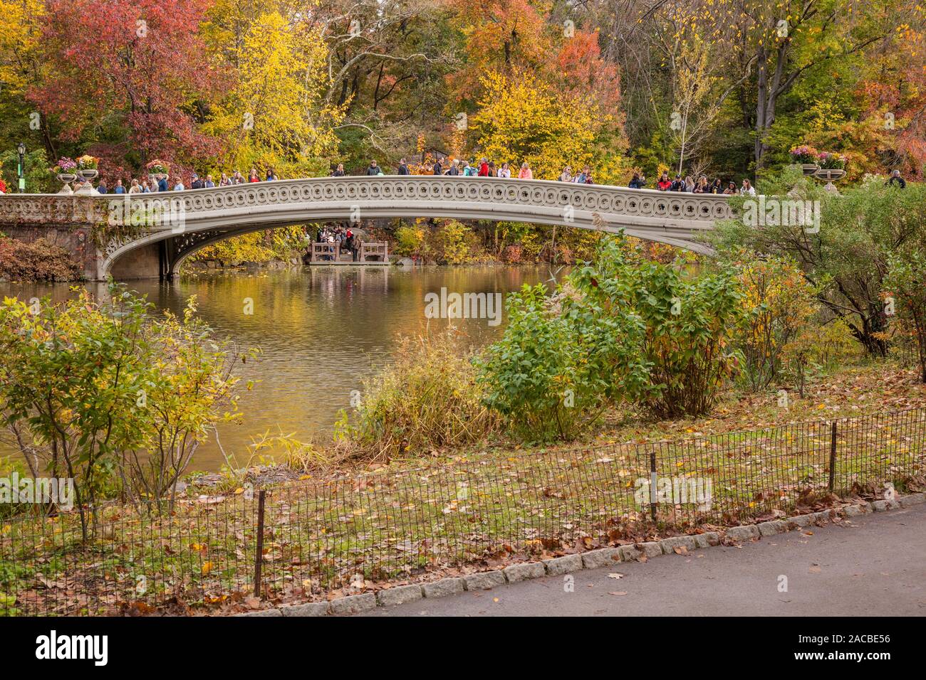 Bow Bridge in Fall, Central park, New York City, United States of ...
