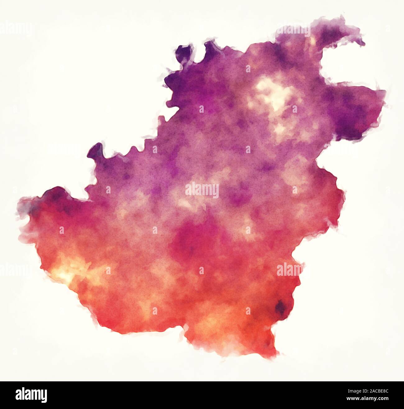 Quthing district watercolor map of Lesotho Stock Photo - Alamy