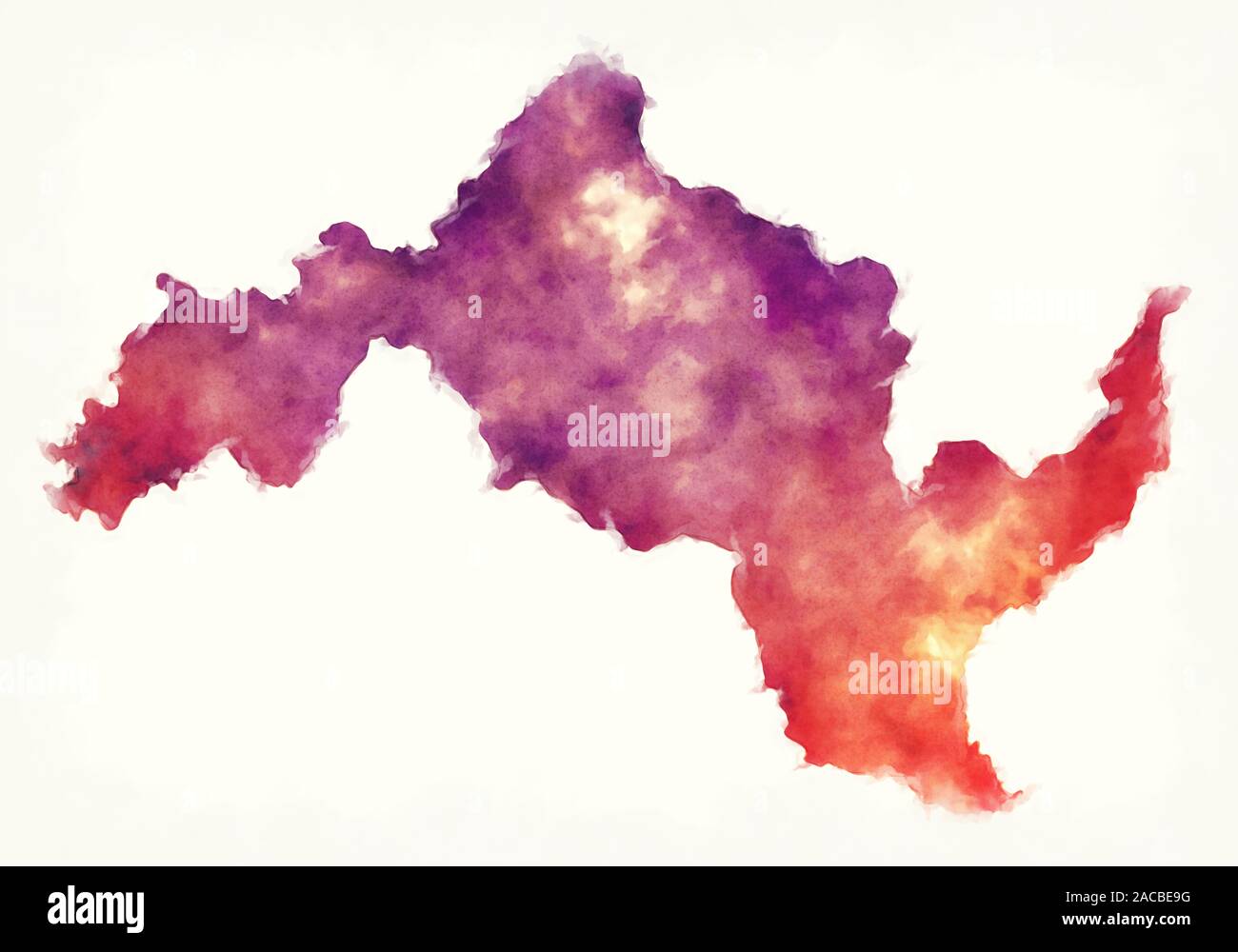 Leribe district watercolor map of Lesotho Stock Photo - Alamy