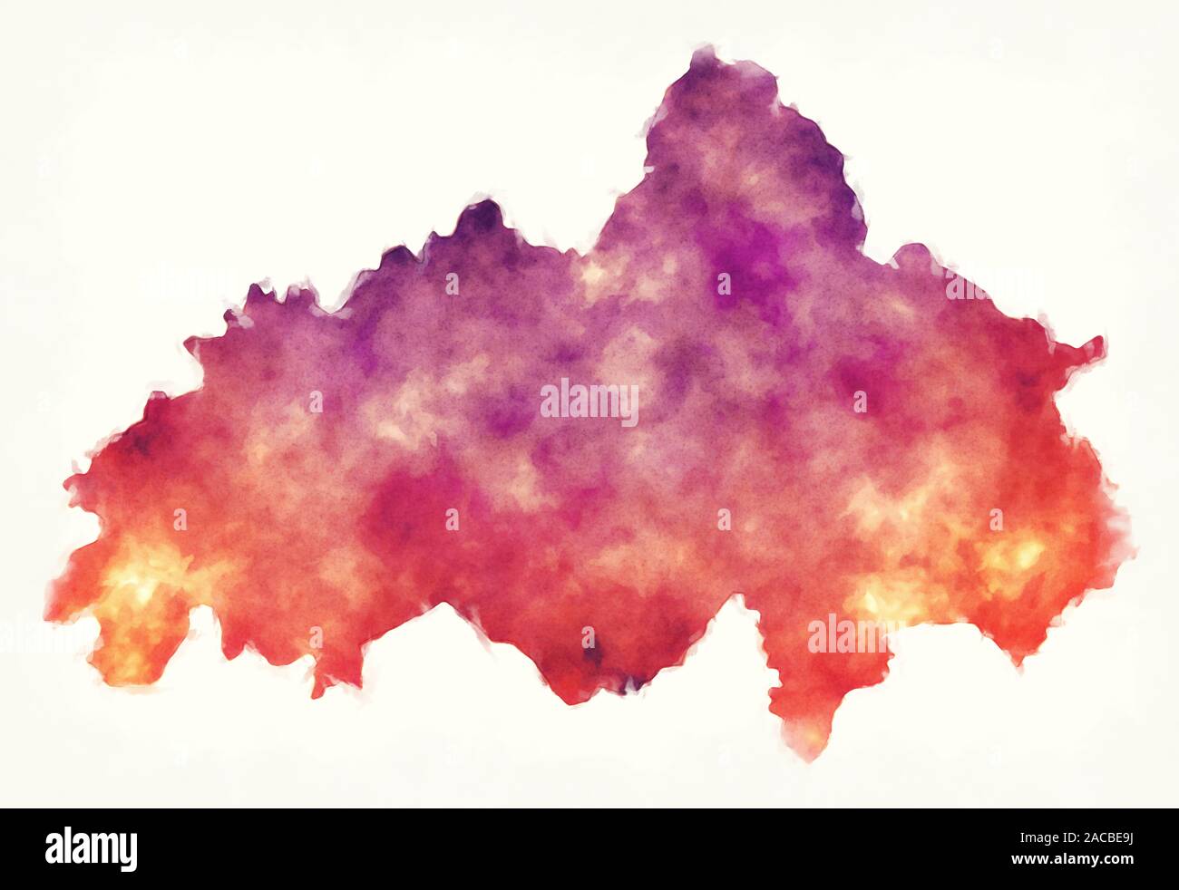 Berea district watercolor map of Lesotho Stock Photo - Alamy