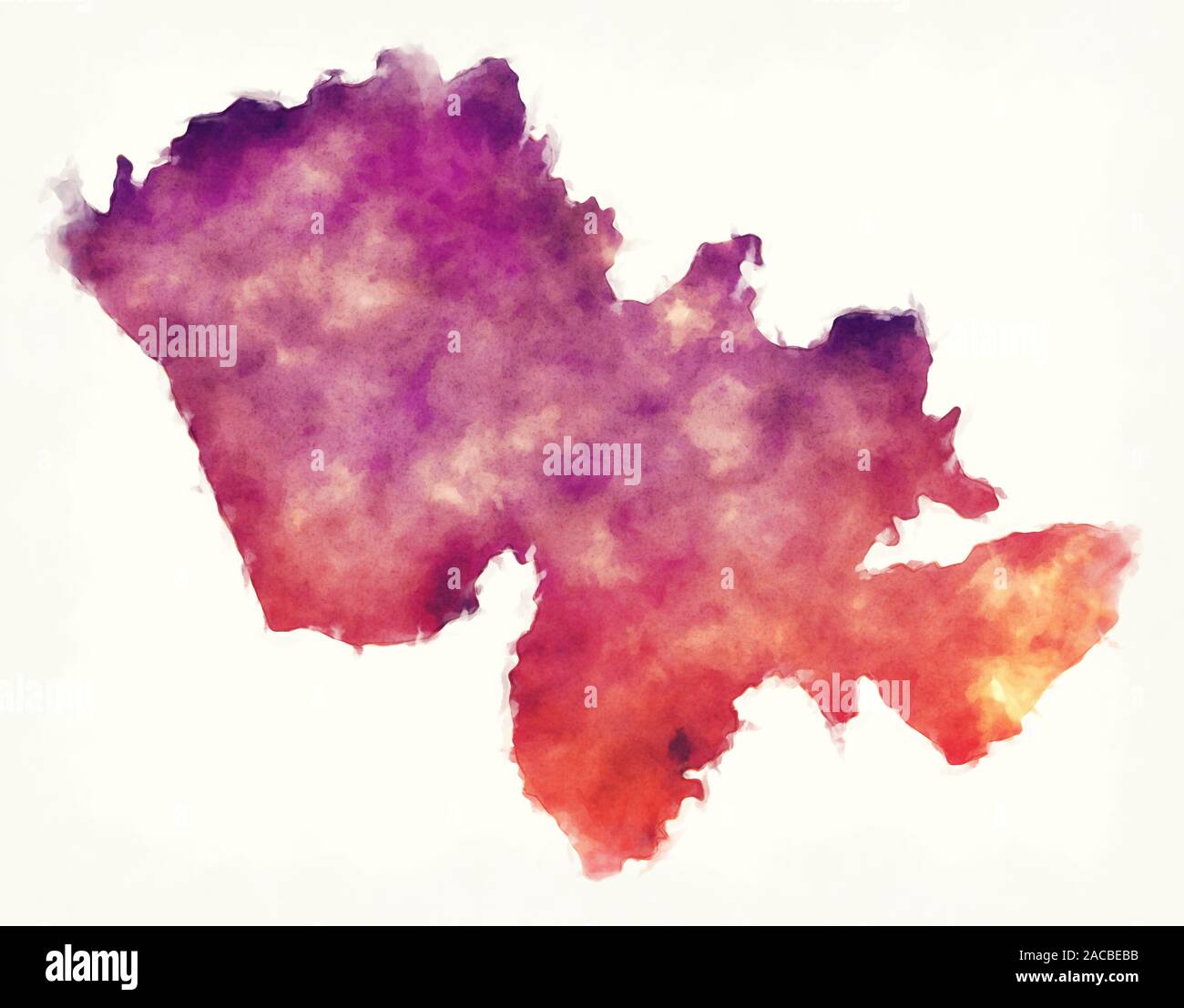 Mafeteng district watercolor map of Lesotho Stock Photo - Alamy
