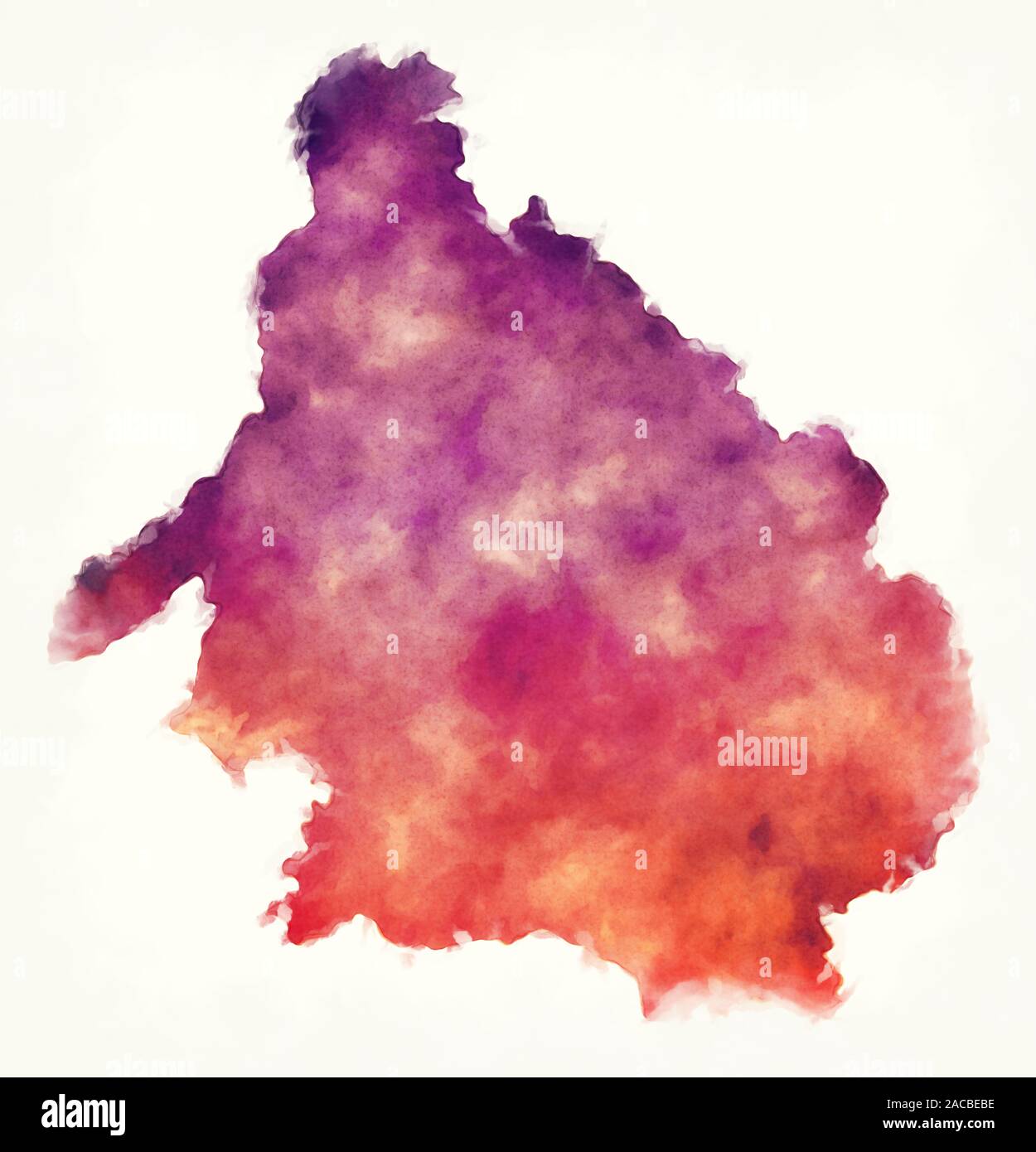 Mokhotlong district watercolor map of Lesotho Stock Photo - Alamy