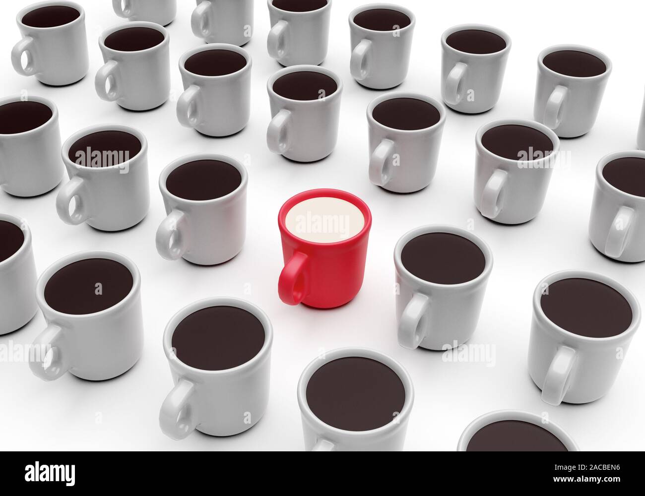 Individual cup with other cups isolated on white background. Business ...