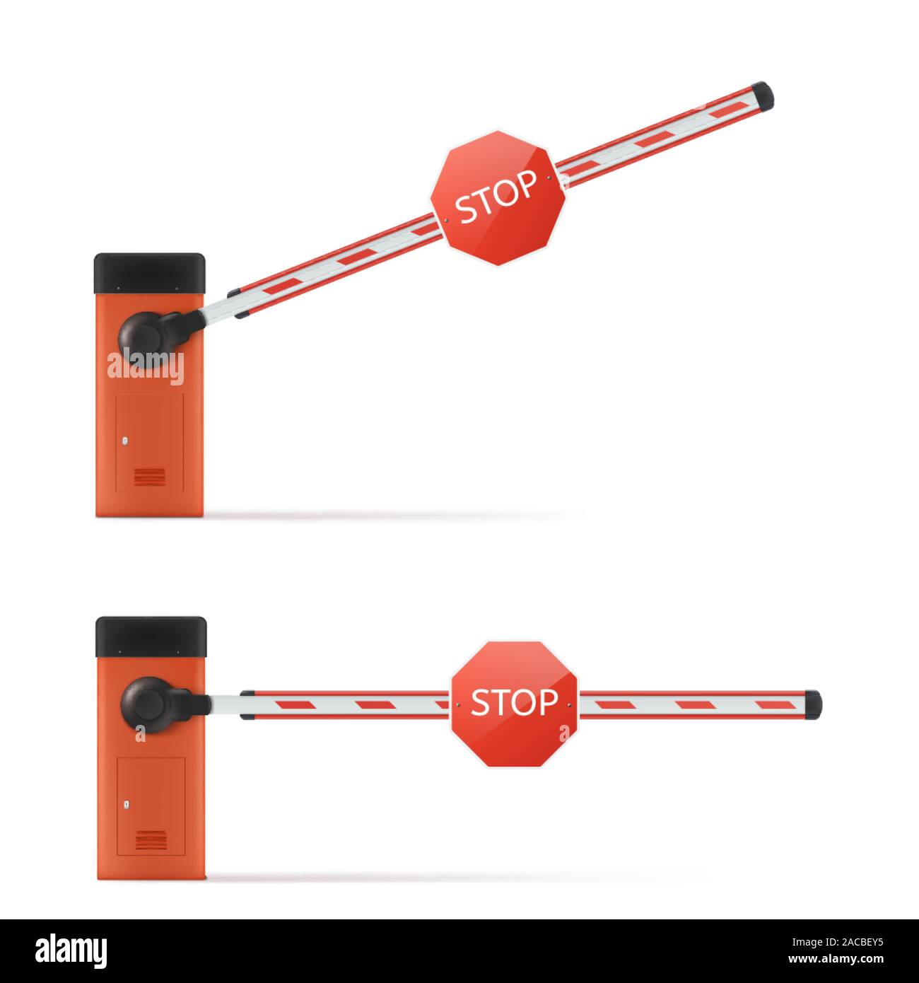 Realistic detailed illustration of a car barrier. open and closed Stock ...