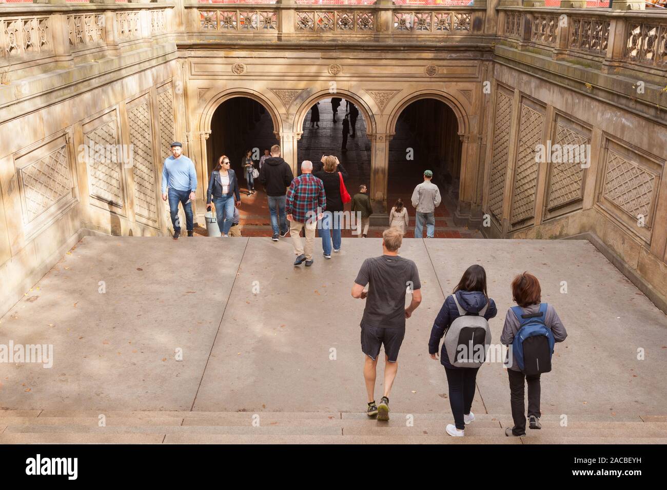 The pedestrian underpass at Bethesda Terrace, Central Park, New York ...