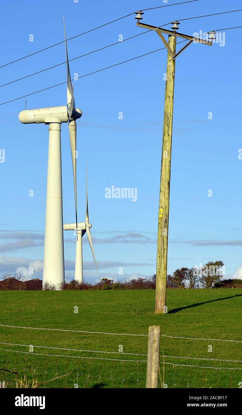 Electricity pylon wind turbine in High Resolution Stock Photography and ...