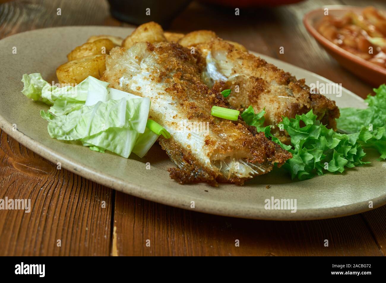 Ngolo, fried fish with bananas, Congolese cuisine, Traditional assorted ...