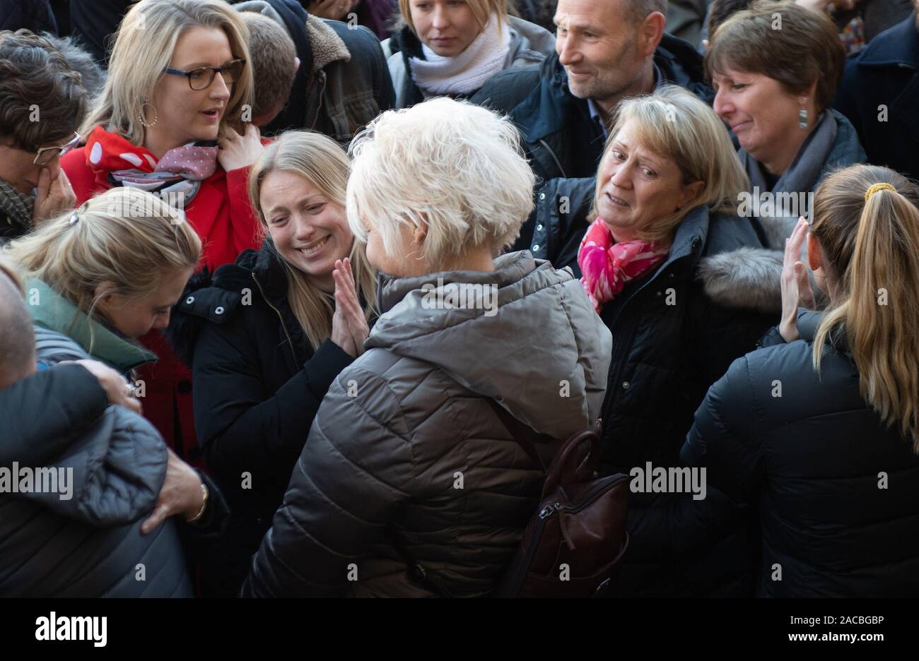 Leanne O'Brien, the girlfriend of Jack Merritt, is comforted by family ...