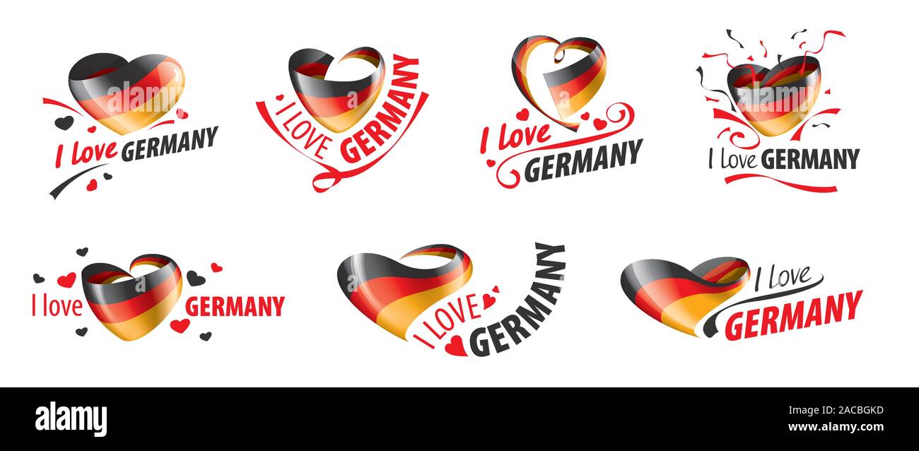 The national flag of the Germany and the inscription I love Germany ...