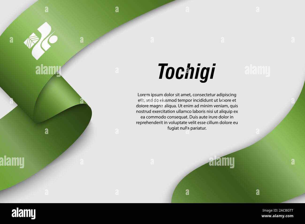 Waving ribbon or banner with flag of Tochigi. Prefecture of Japan ...