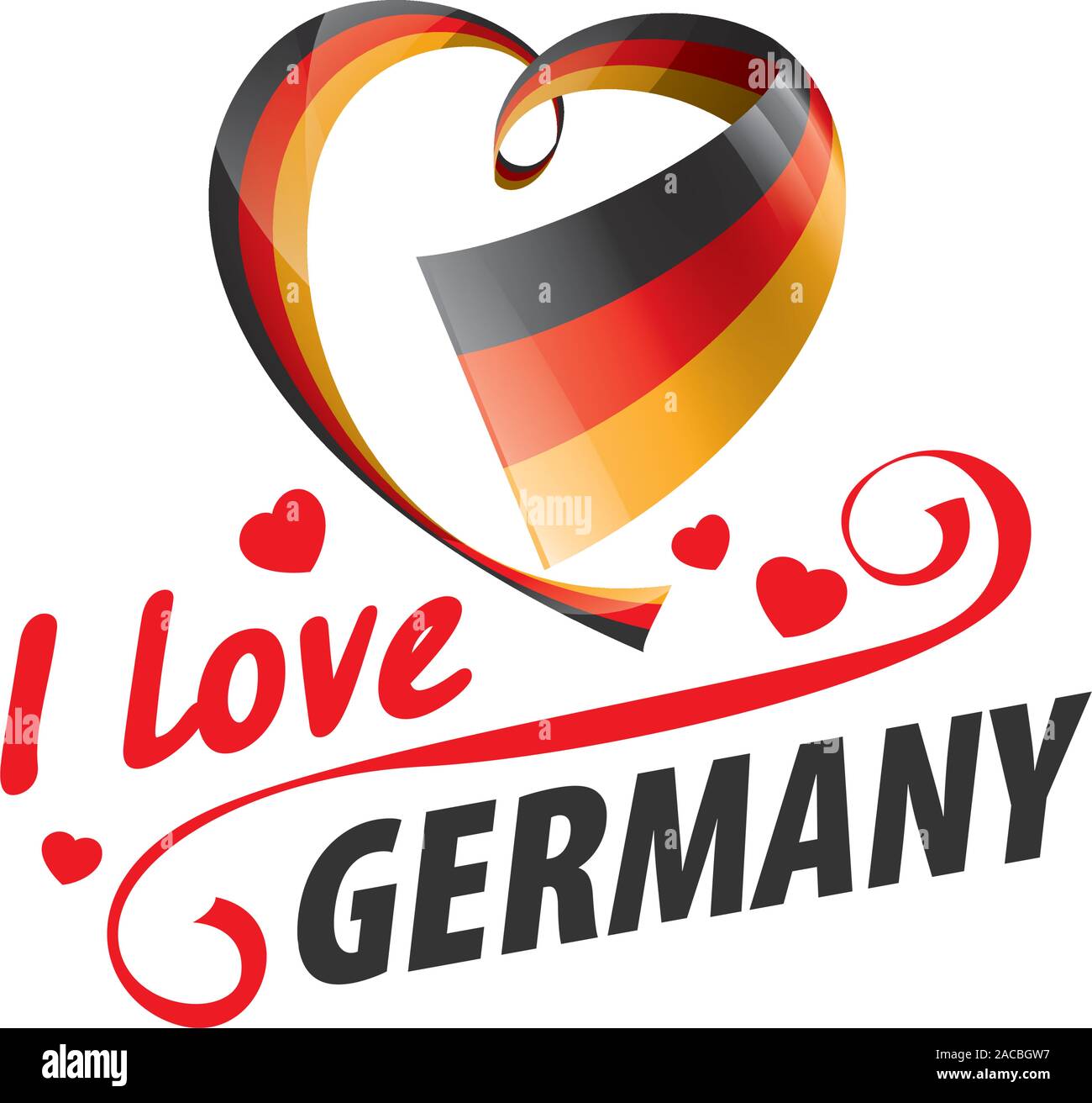 The national flag of the Germany and the inscription I love Germany ...