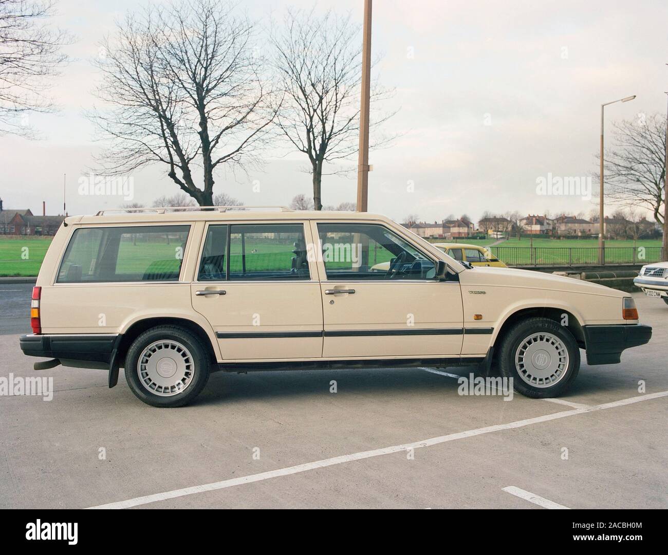 Volvo Car dealership, in Wakefield, in 1988, West Yorkshire, Northern ...