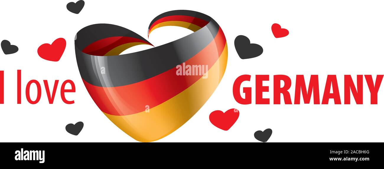 The national flag of the Germany and the inscription I love Germany ...