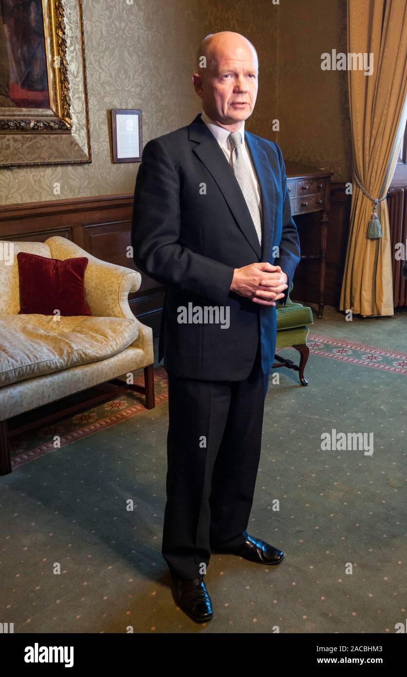Foreign secretary William Hague talking about the civil war Syria at a ...