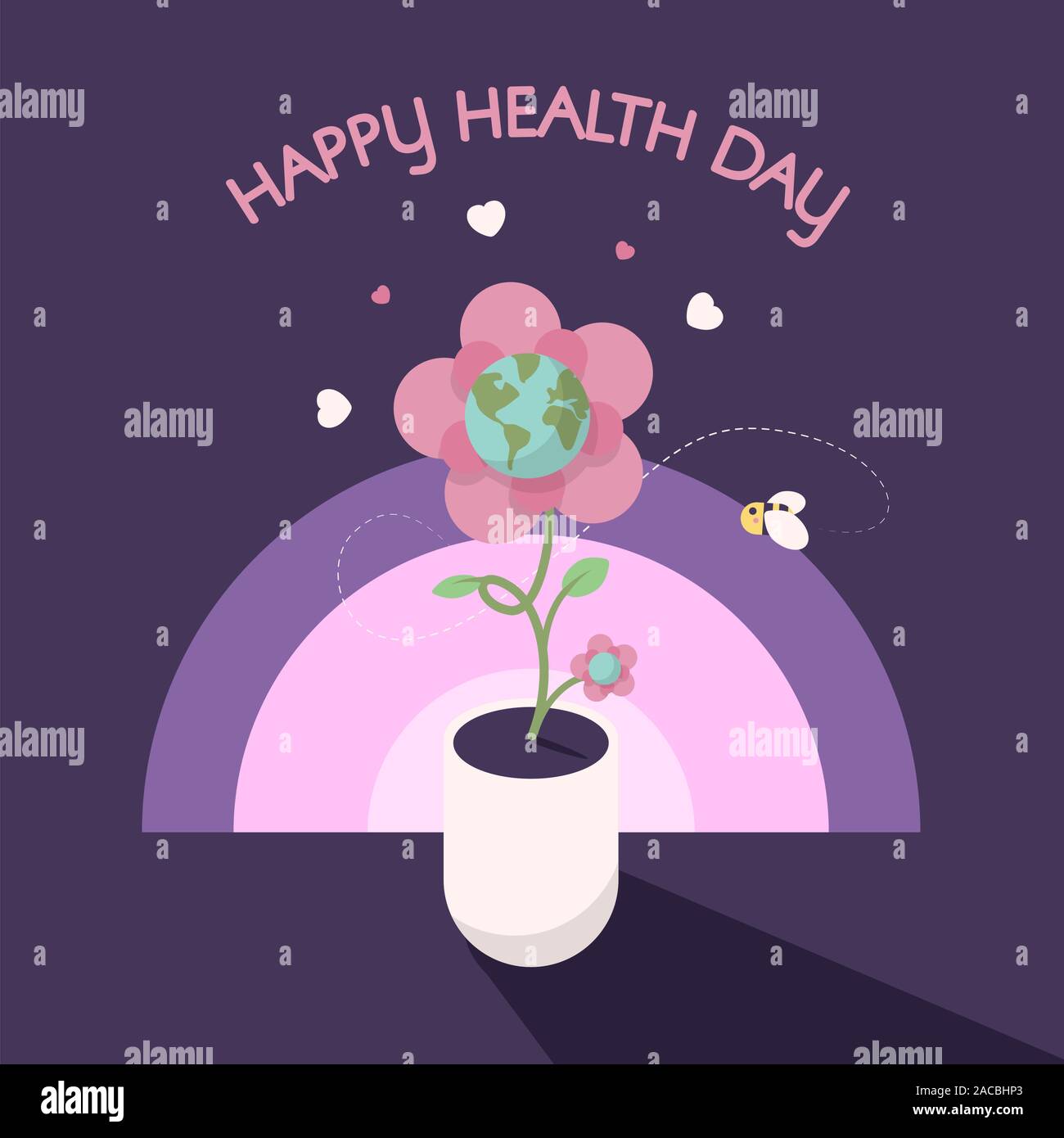 Lovely pink health flower for a wonderful happy health day Stock Vector ...