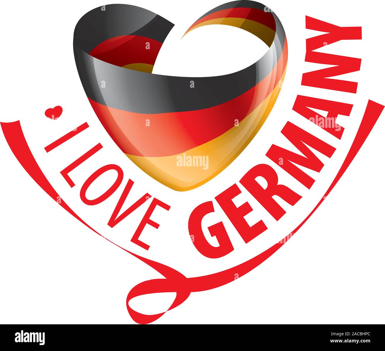 The national flag of the Germany and the inscription I love Germany ...