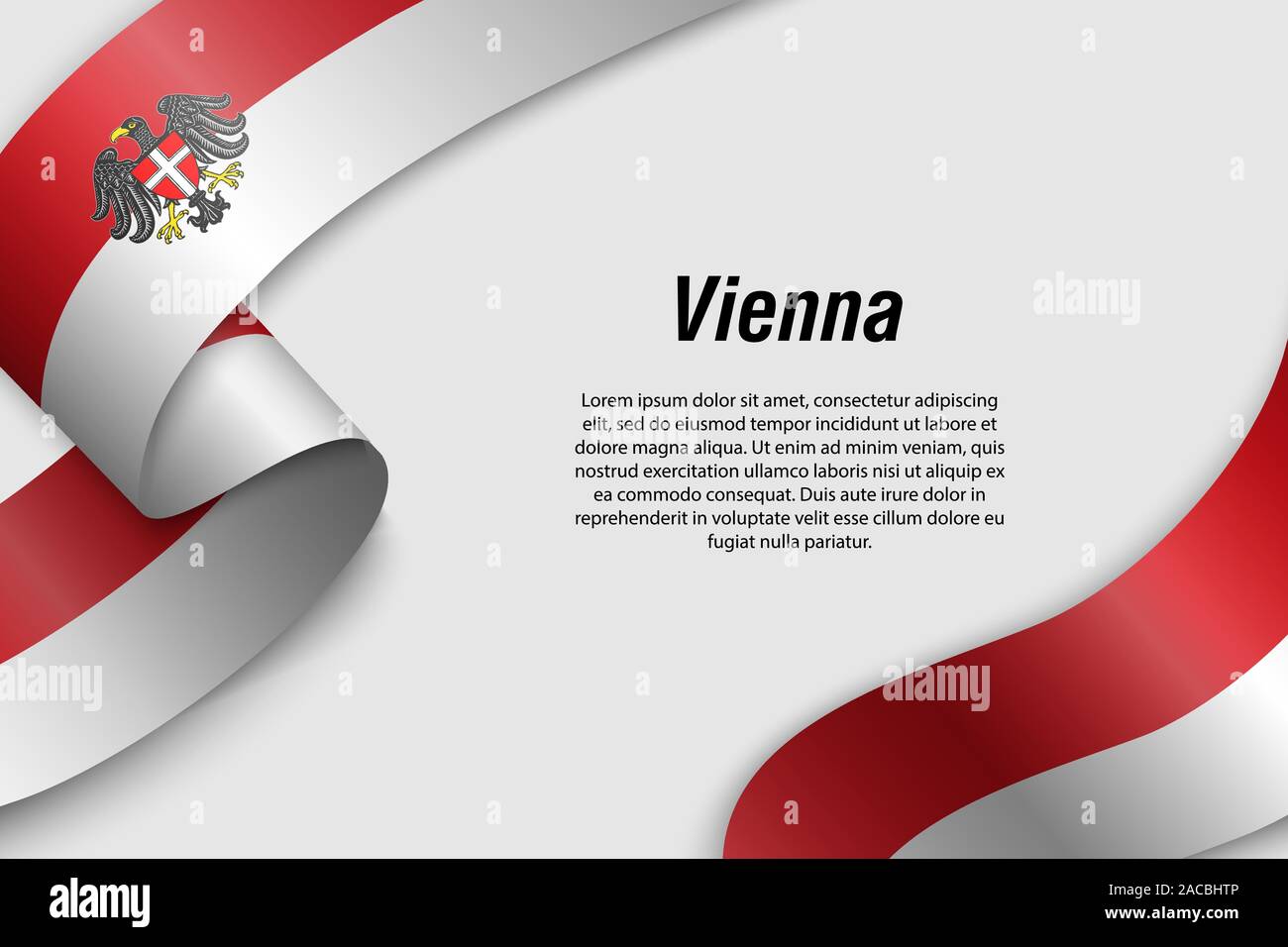 Waving ribbon or banner with flag of Vienna. State of Austria. Template ...