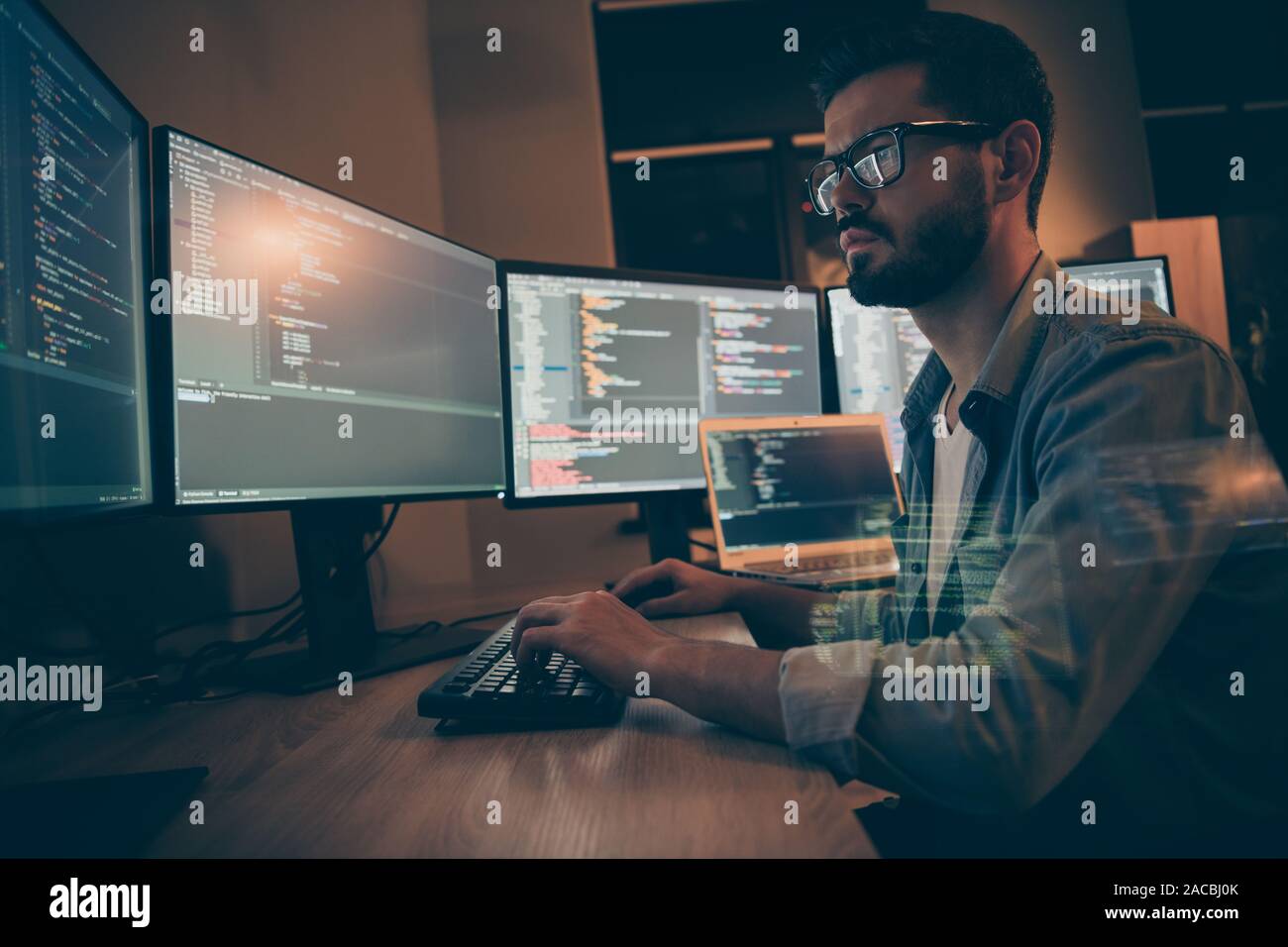 Photo of serious programmer puzzled about arisen error in security ...