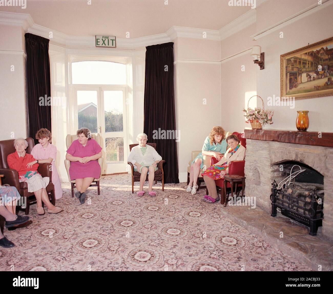 Old Peoples home, West Yorkshire, Northern England, UK 1988 Stock Photo ...