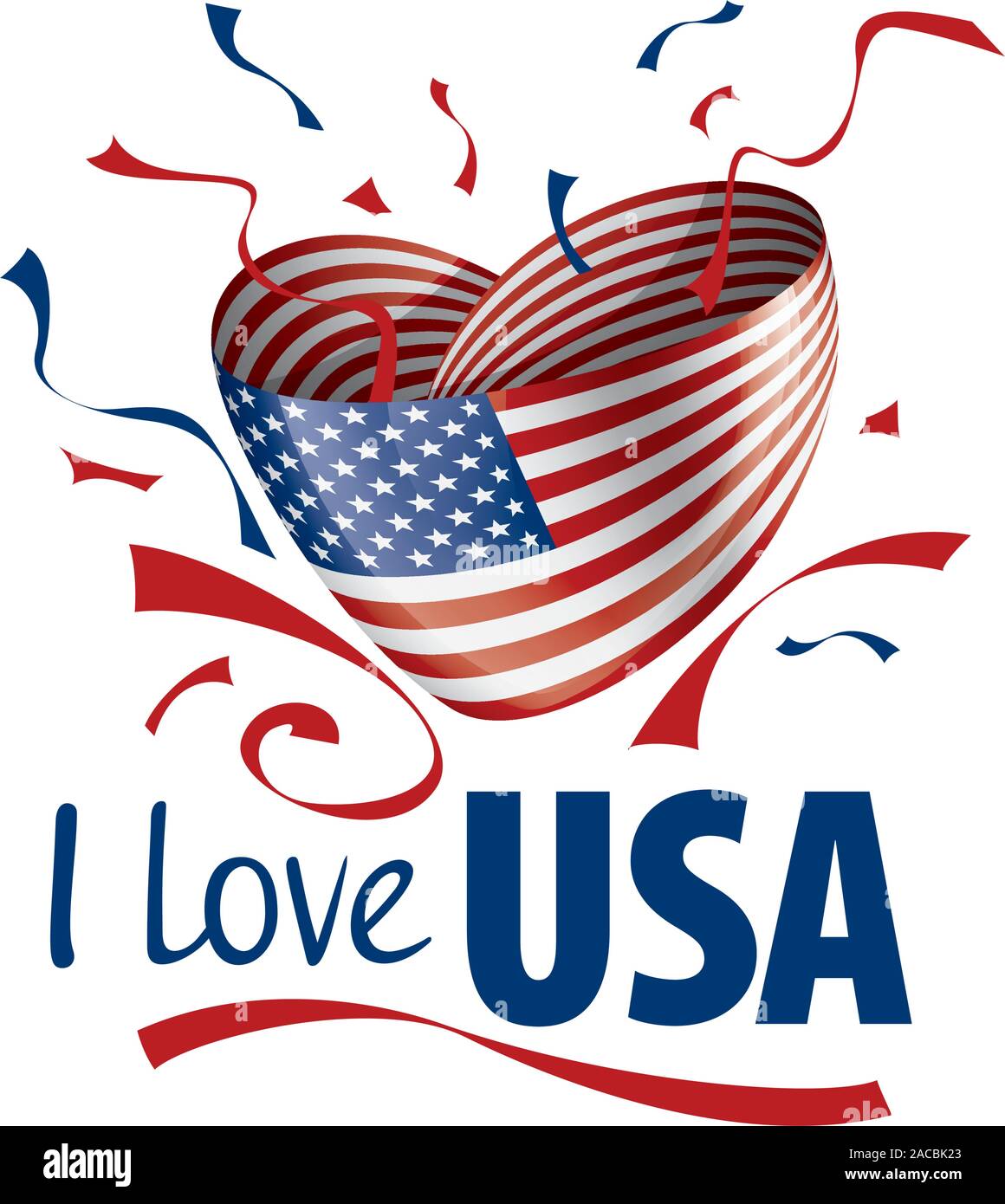 The national flag of the USA and the inscription I love the USA. Vector ...