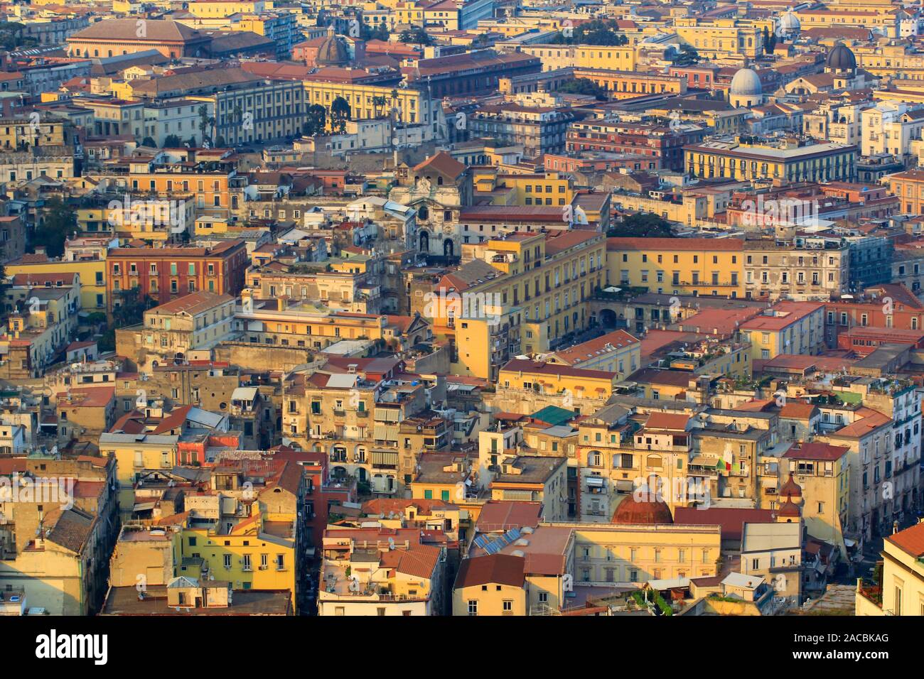 aerial view of the city of Naples with historic and modern buildings ...