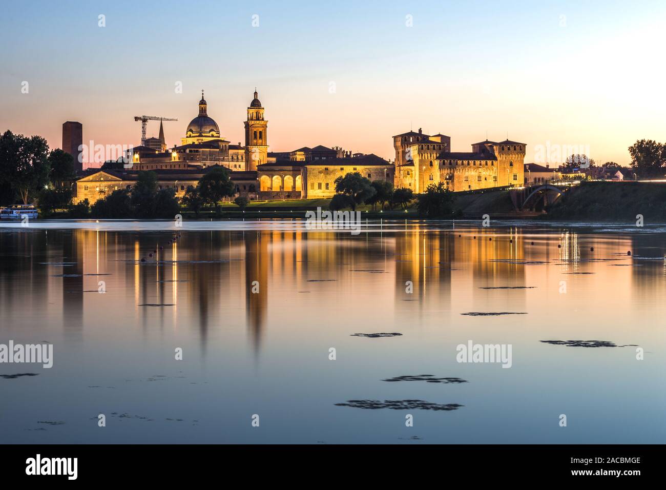 City of Mantova skyline evening view, European capital of culture and ...