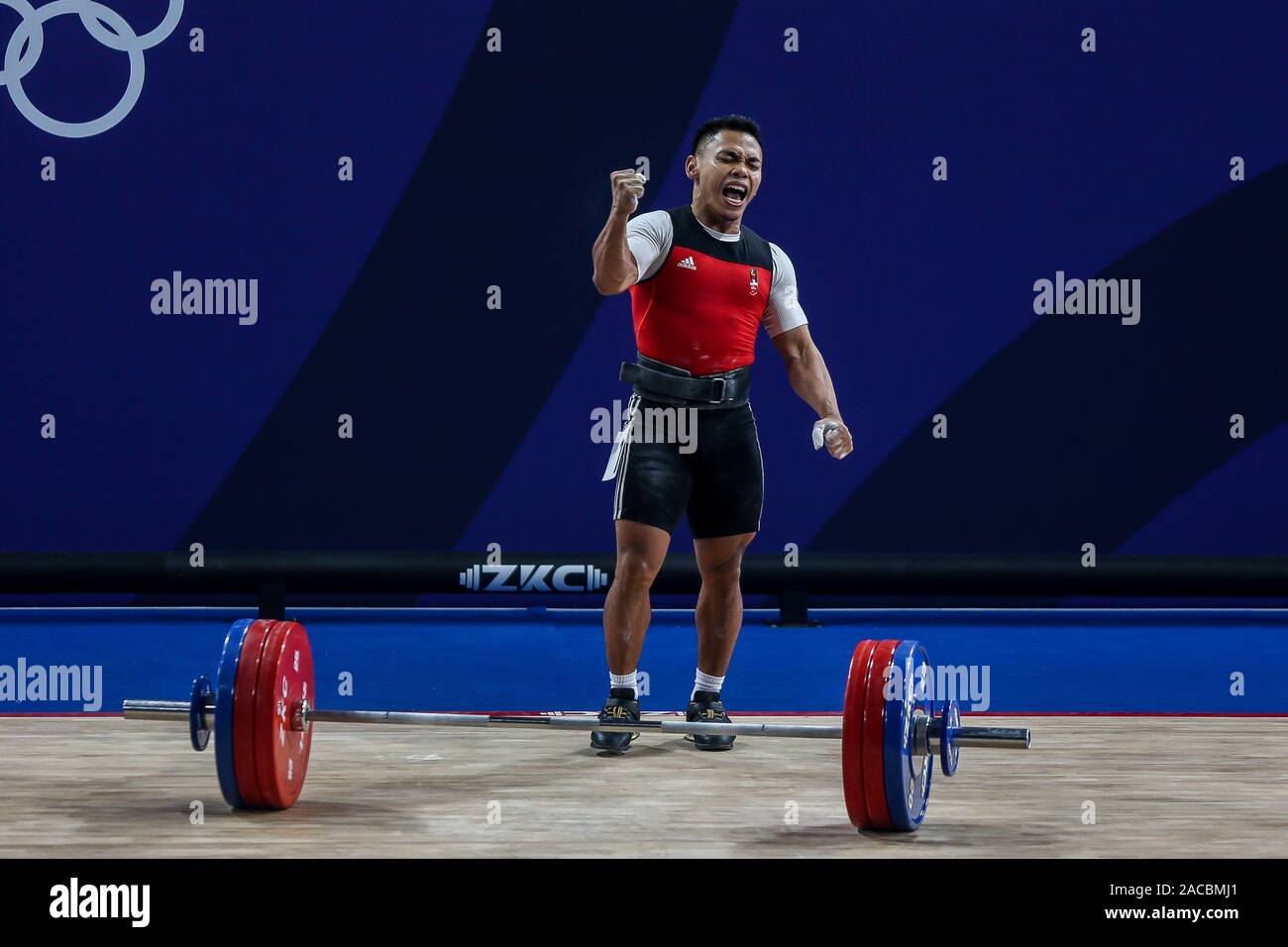 Manila, Philippines. 2nd Dec, 2019. Eko Irawan of Indonesia celebrates ...