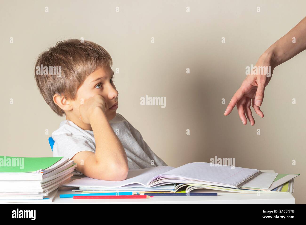 Angry mother homework hi-res stock photography and images - Alamy