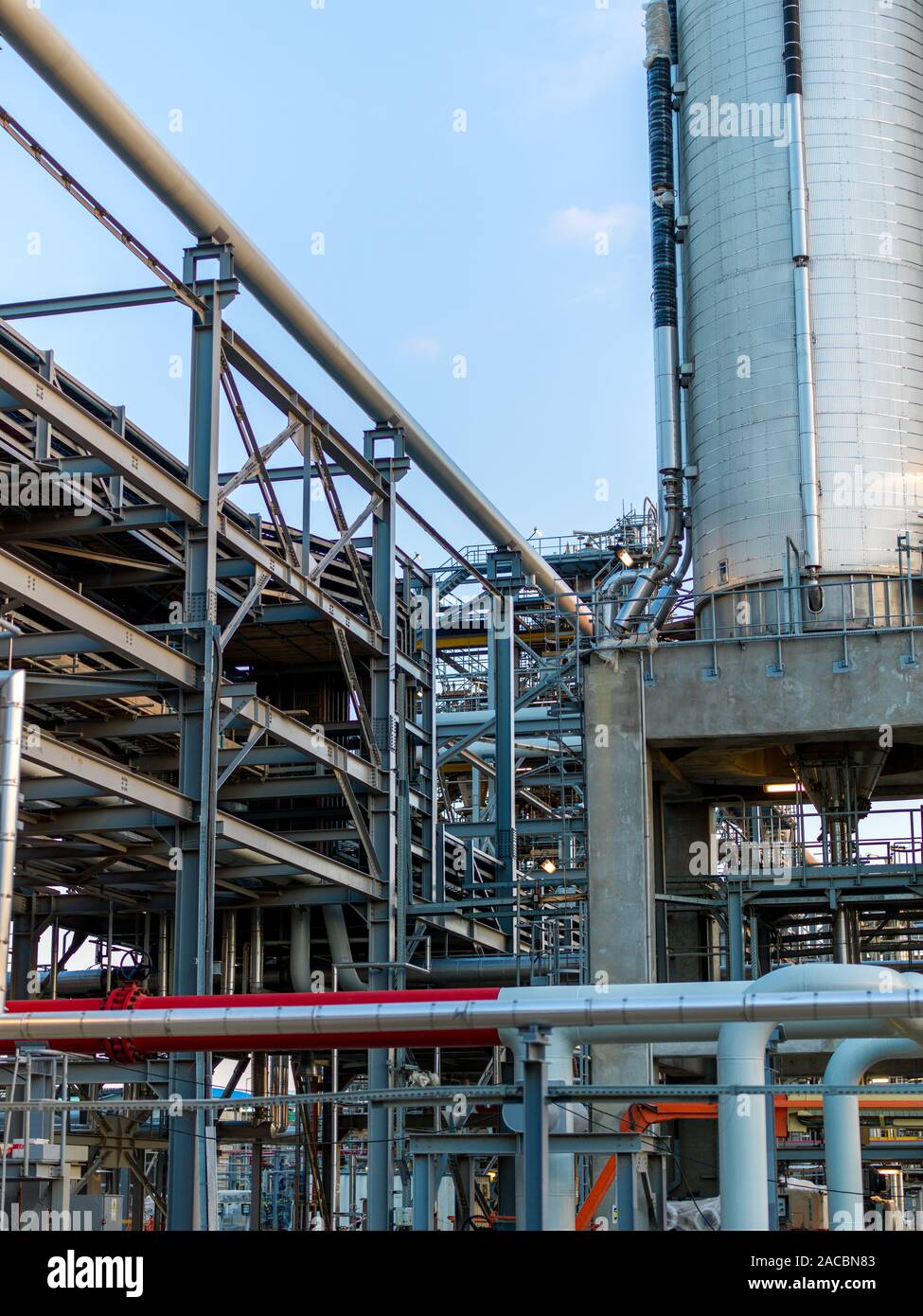 oil and gas processing tank and pipes Stock Photo - Alamy
