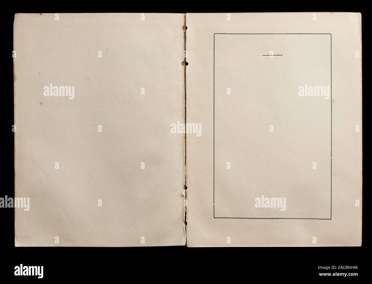 Antique book unfolded on the Endpaper, showing aged textured paper ...
