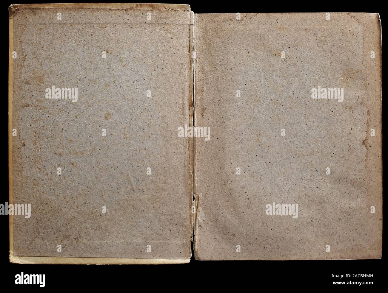 Antique book unfolded on the Endpaper, showing aged textured paper ...