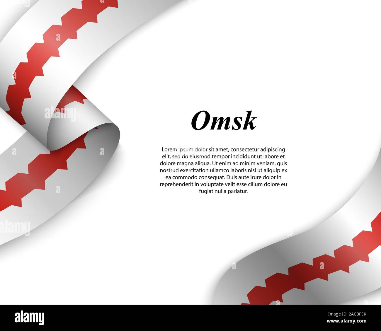Waving ribbon with flag of Omsk City. Template for poster design Stock ...