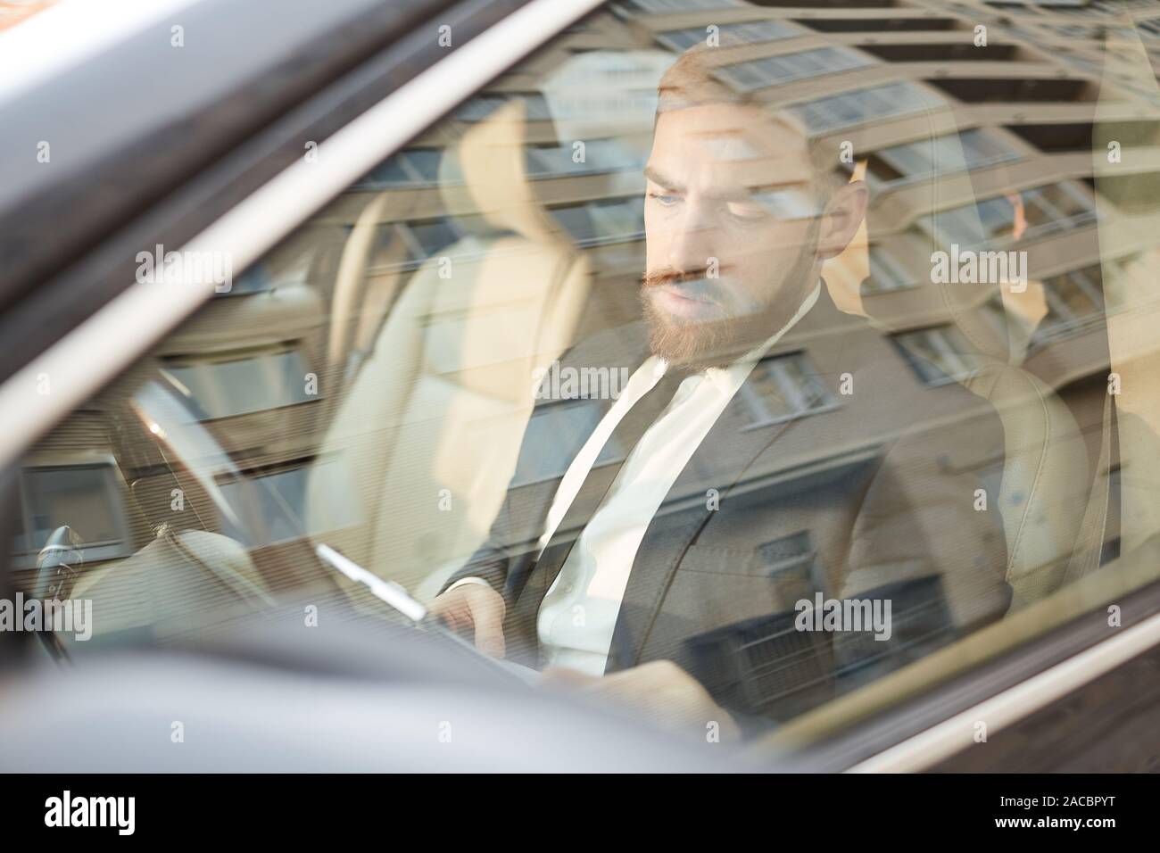 Businessman examining document in hi-res stock photography and images ...
