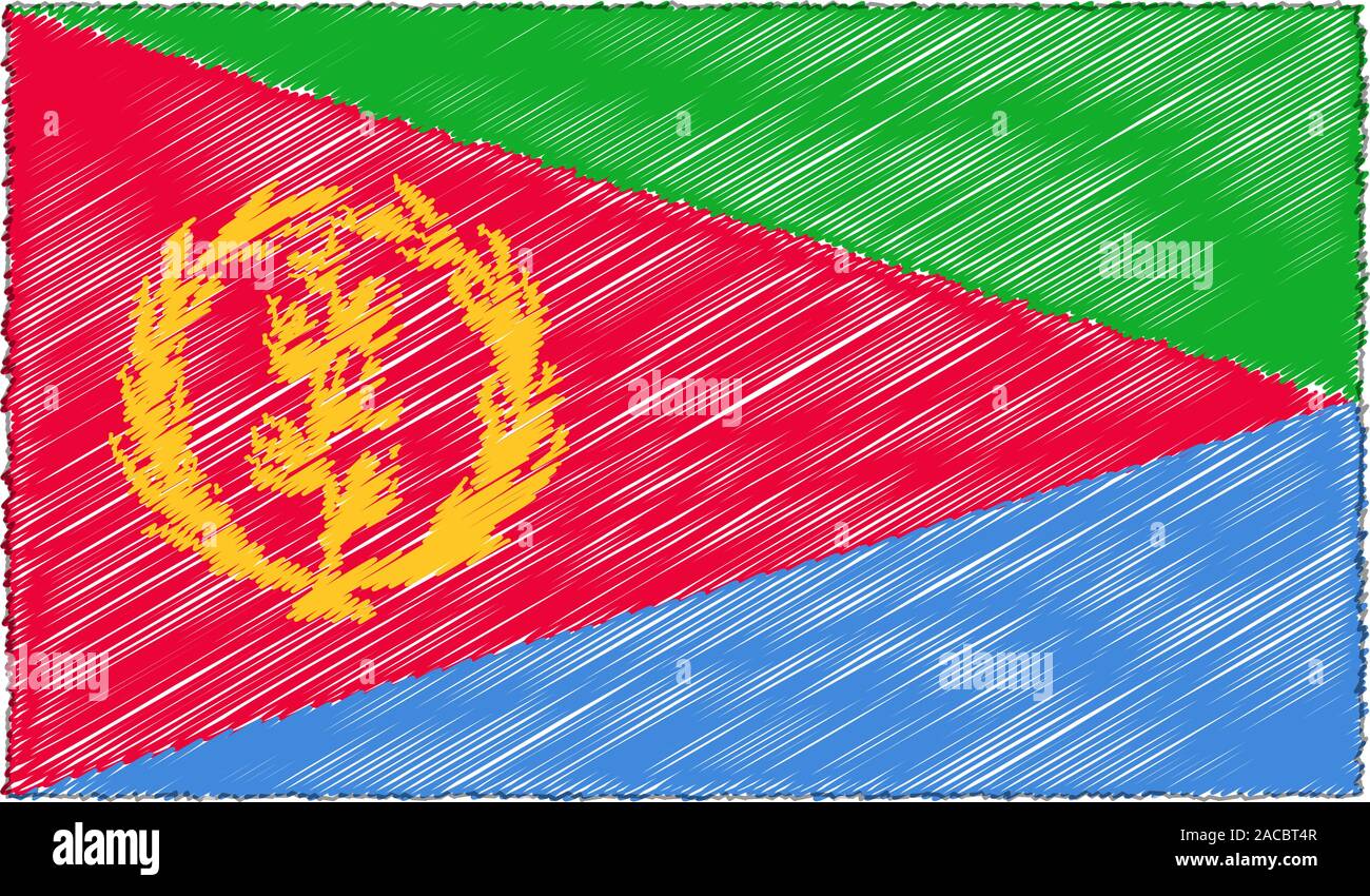 Vector Drawing of Sketch Style Eritrea Flag Stock Vector Image & Art ...
