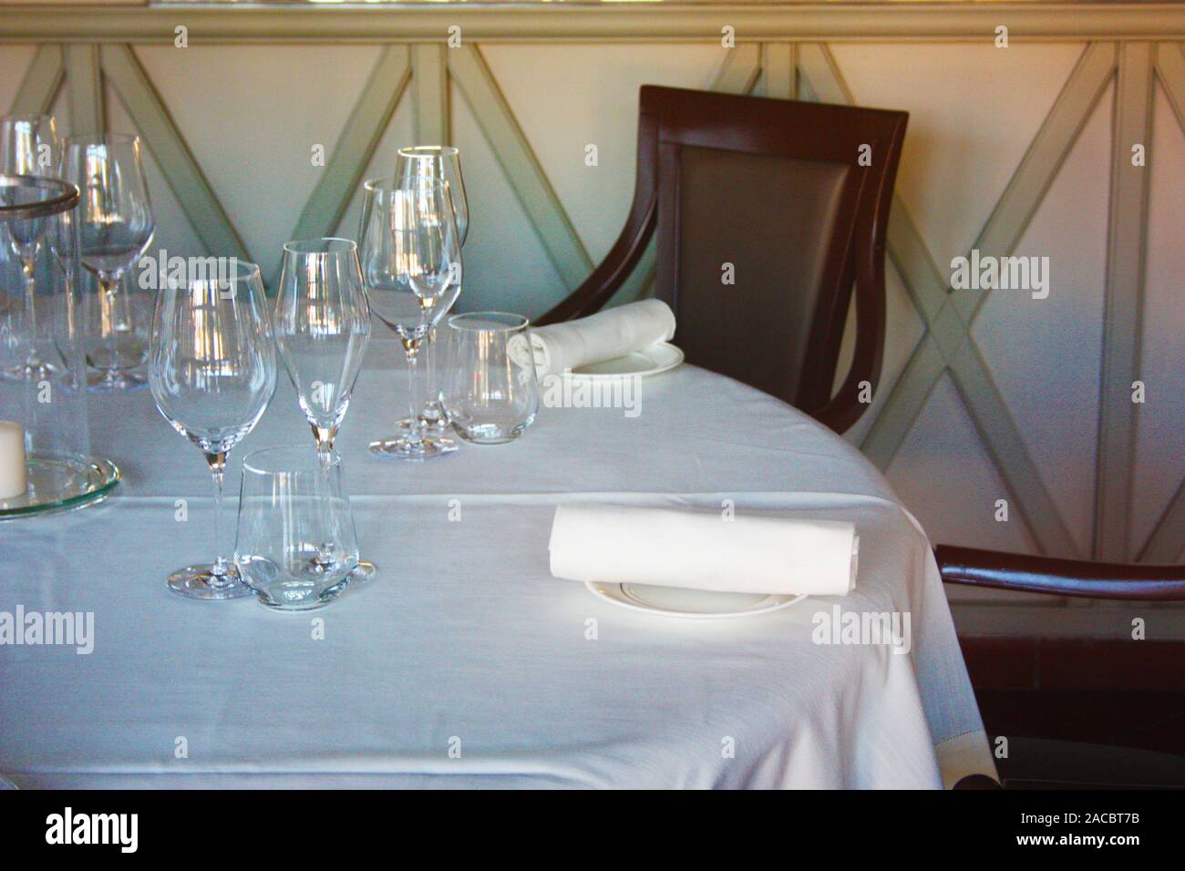 dining table set up and set up with a lot of elegance in the dining ...