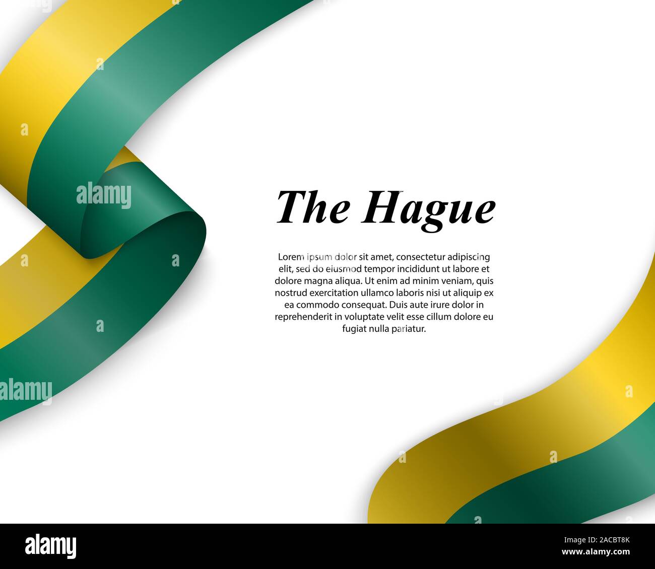 Waving ribbon with flag of The Hague City. Template for poster design ...