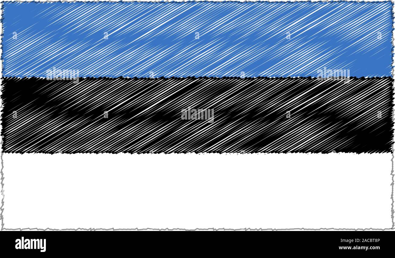 Vector Drawing of Sketch Style Estonia Flag Stock Vector Image & Art ...