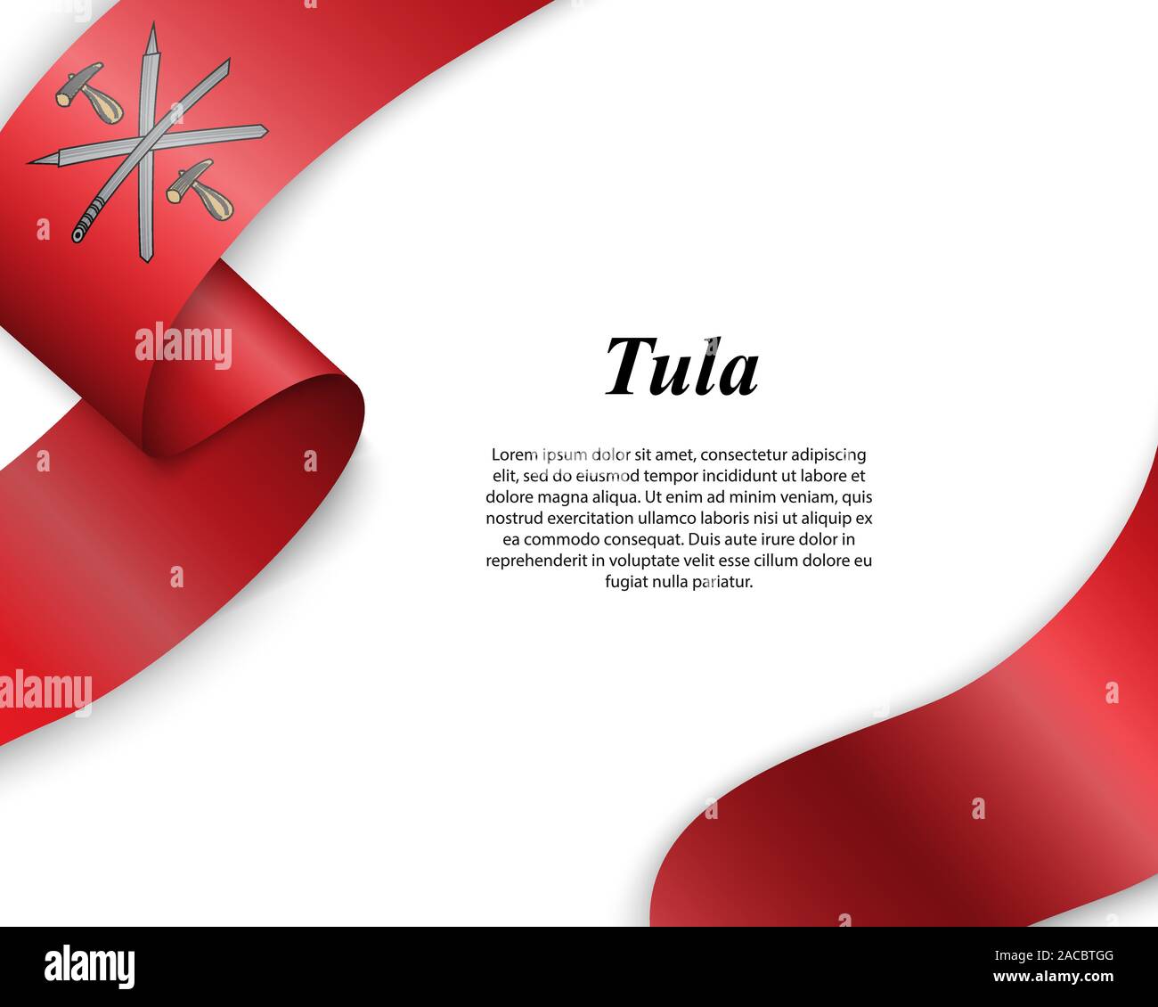 Waving ribbon with flag of Tula City. Template for poster design Stock ...