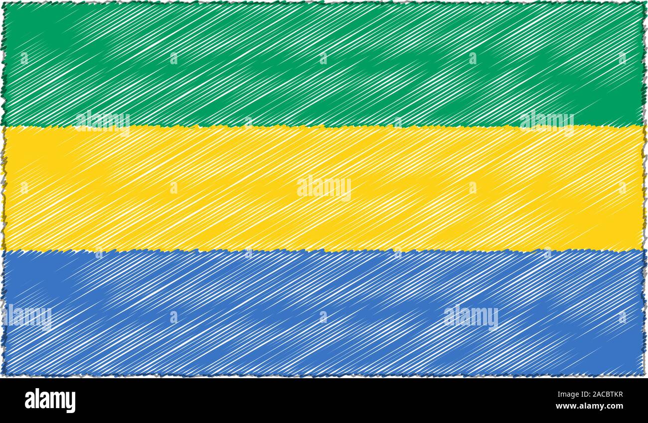 Vector Drawing of Sketch Style Gabon Flag Stock Vector Image & Art - Alamy