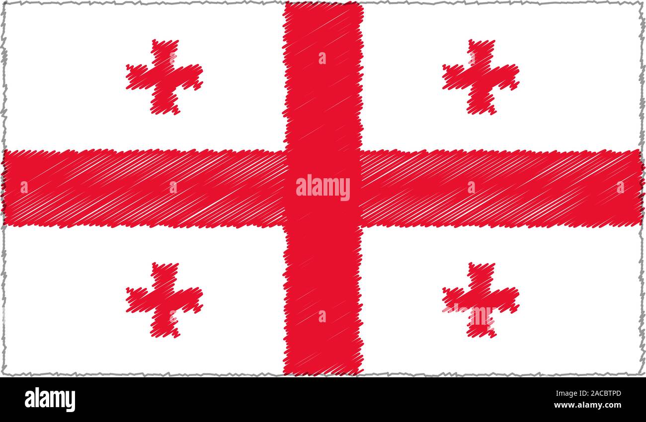 Vector Drawing of Sketch Style Georgia Flag Stock Vector Image & Art ...