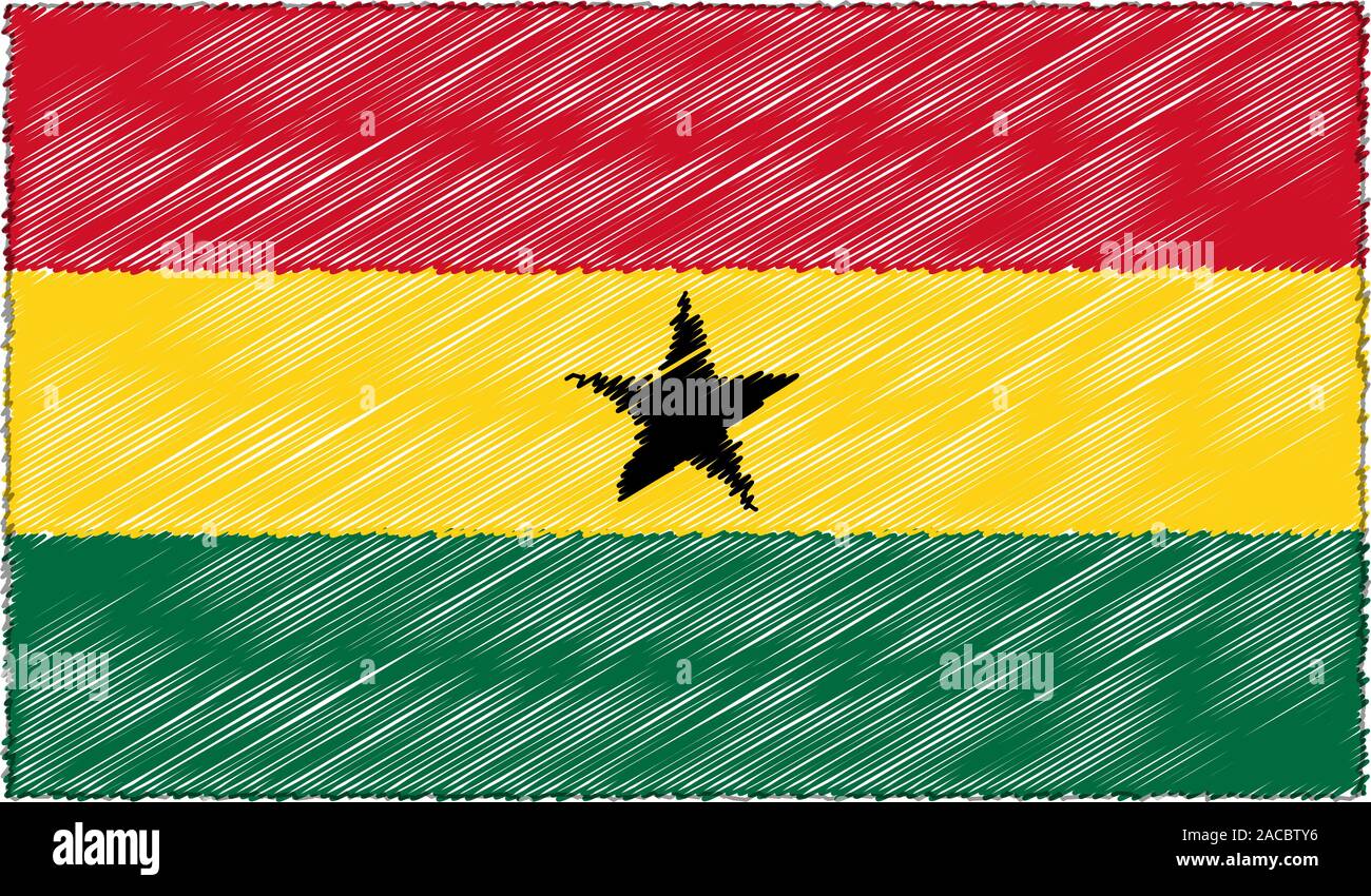Vector Drawing of Sketch Style Ghana Flag Stock Vector Image & Art - Alamy