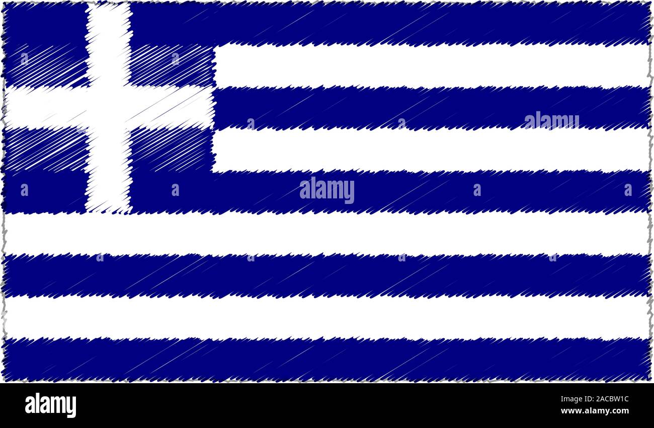 Drawing flag greece Stock Vector Images - Alamy