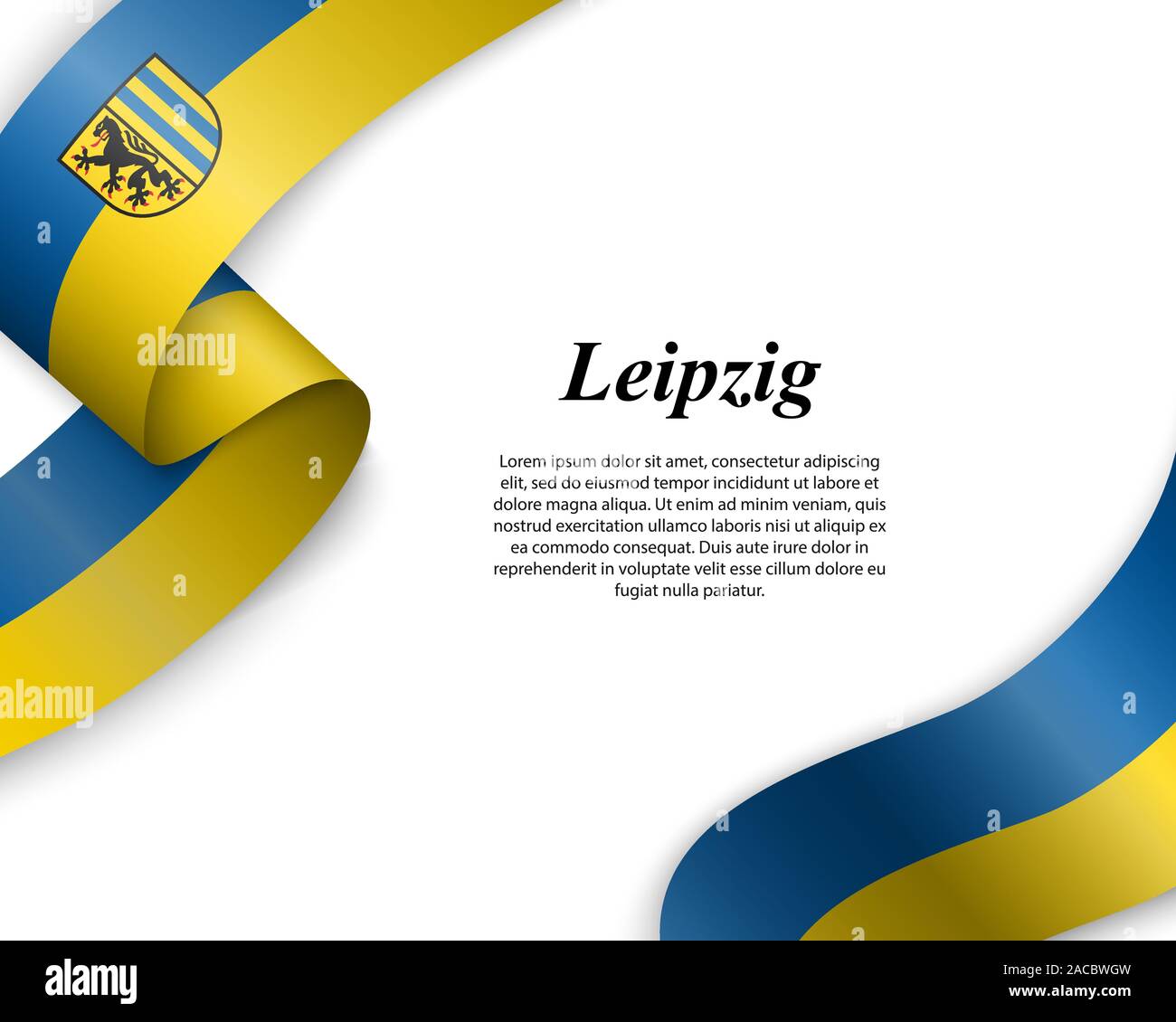 Waving ribbon with flag of Leipzig City. Template for poster design ...